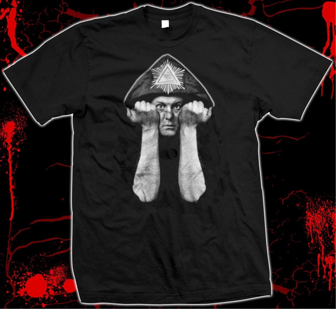 Aleister Crowley Shirt- Occult Black Magik - 100% cotton Unisex Tee ...