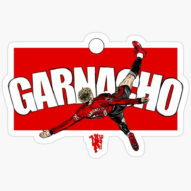 Alejandro Garnacho Bicycle Kick Sticker Phone Decal Water Bottle ...