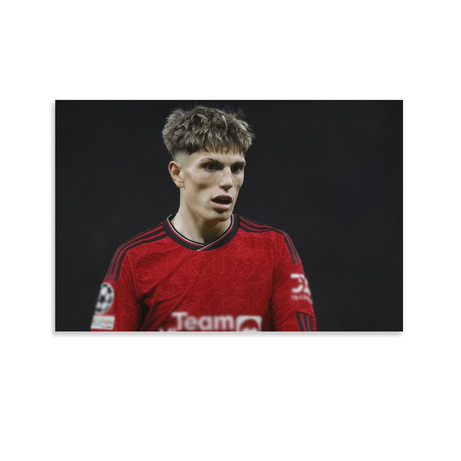 Alejandro Garnacho Football Player Poster Painting On Canvas Wall Art ...