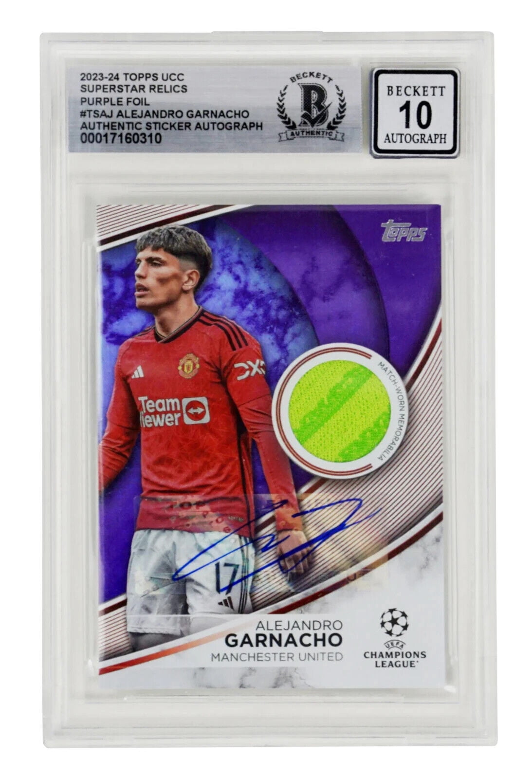Alejandro Garnacho Signed 2023-24 Topps UCC Superstar Relics /299 – BGS ...