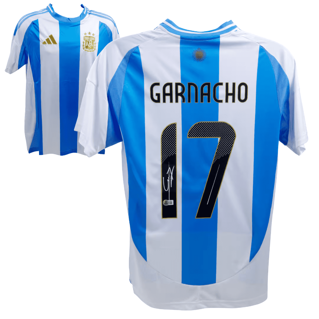 Alejandro Garnacho Signed Argentina FC Home Soccer Jersey #17 with ...
