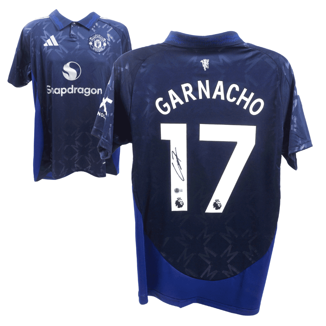 Alejandro Garnacho Signed Manchester Utd Away Soccer Jersey #17 with ...