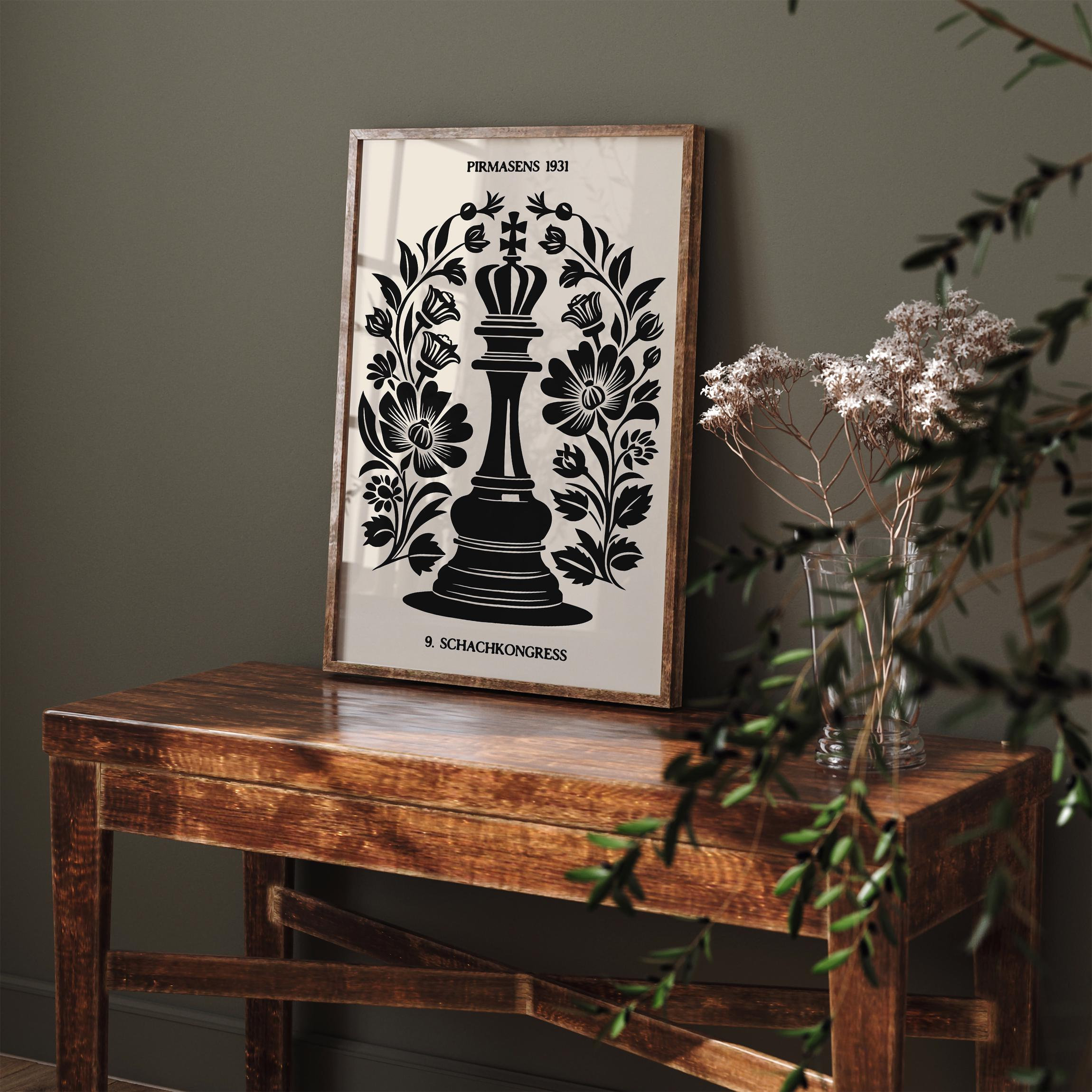 Alekhine Vs Ahues Chess Poster: Elegant Chess Art Print UNFRAMED Poster ...