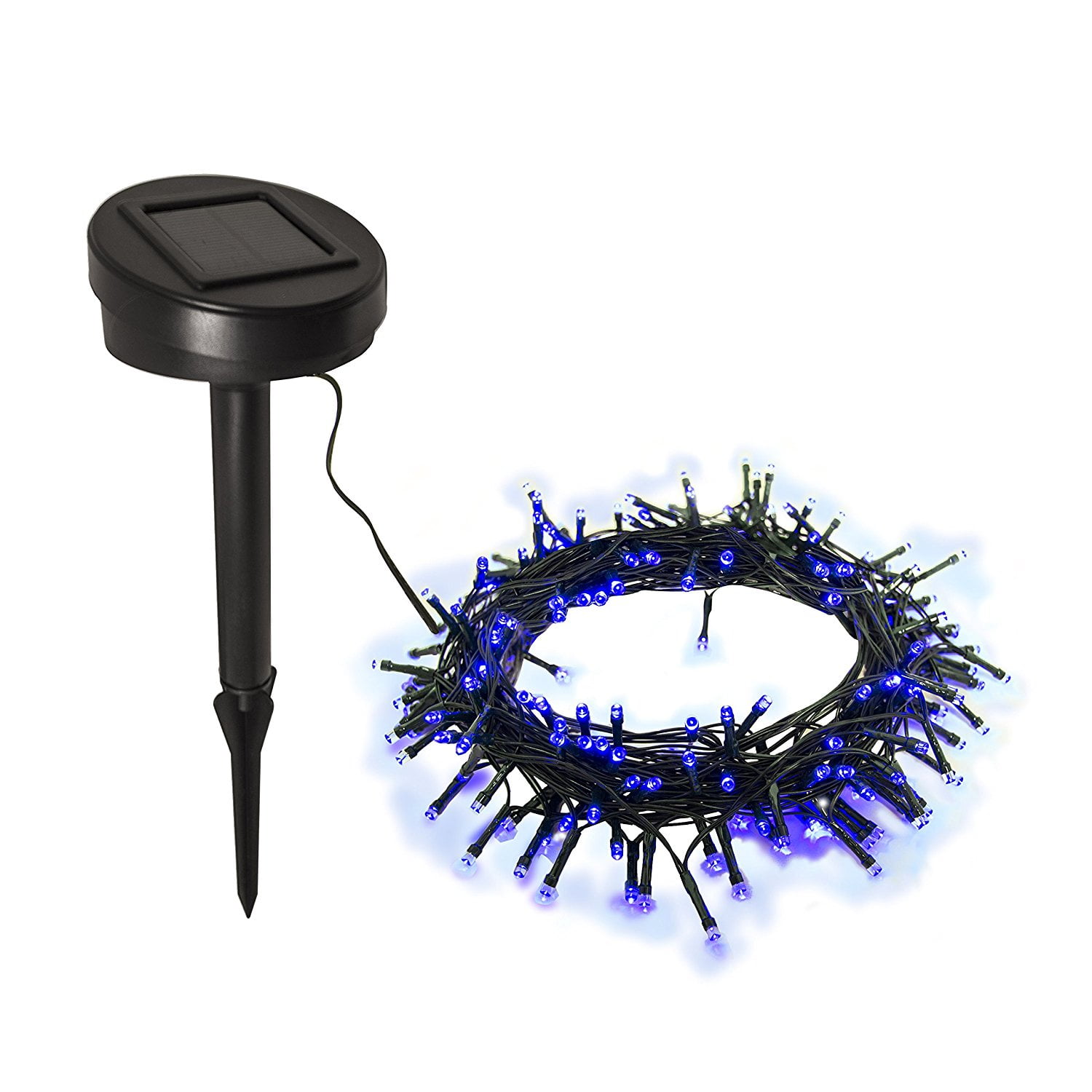 Aleko Solar Powered String Lights - 200 LED - Blue - Set of 4 - Walmart.com