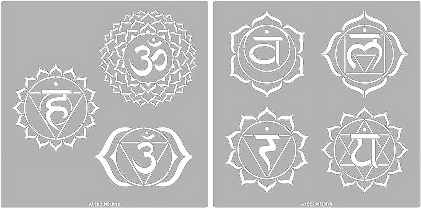 Aleks Melnyk #149 Chakra, Mandala, Wall Stencils, Yoga, Symbols for ...