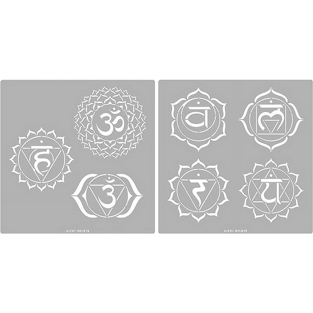 Aleks Melnyk #149 Chakra, Mandala, Wall Stencils, Yoga, Symbols for ...