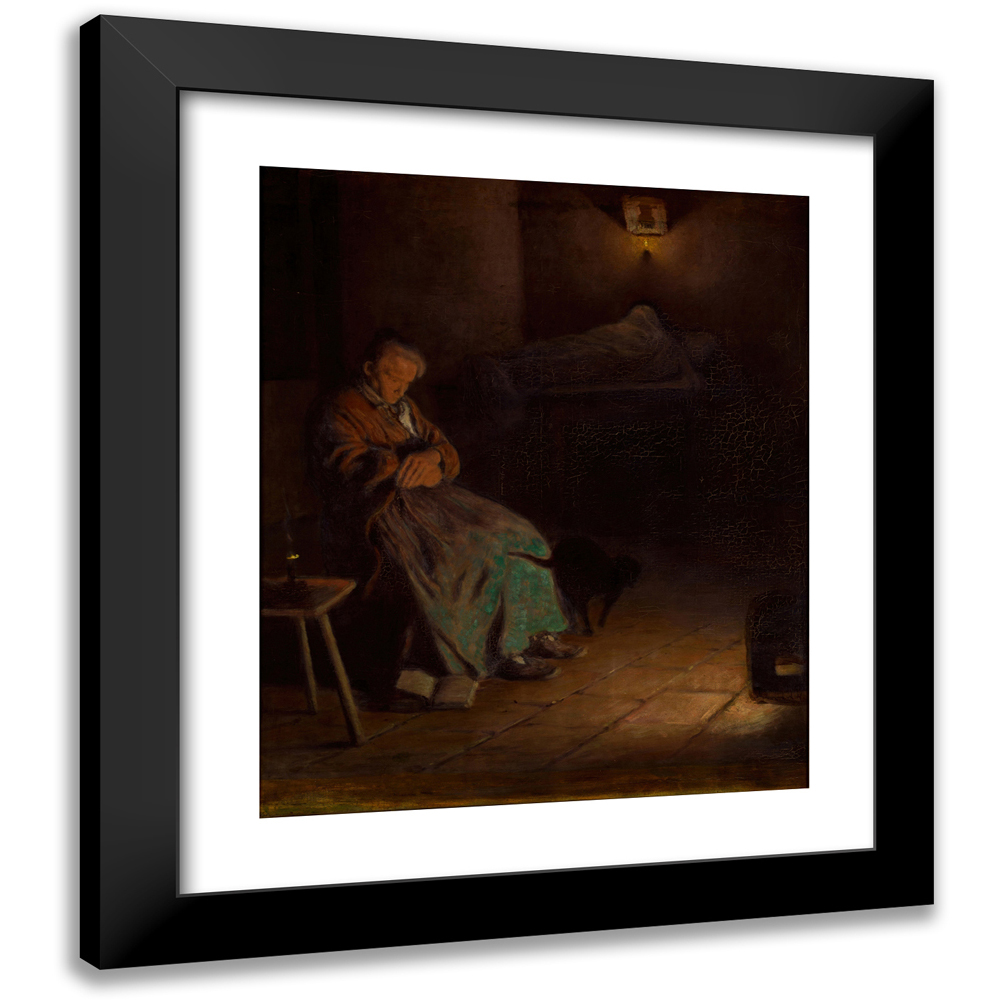 Aleksander Gierymski 20x23 Black Modern Framed Museum Art Print Titled - Old Woman Watching Over ...
