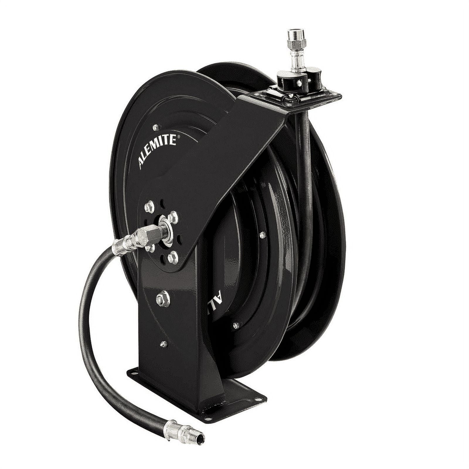 Alemite, 8078-BBK Black Heavy Duty Grease Hose Reel with 317874-50 Hose ...