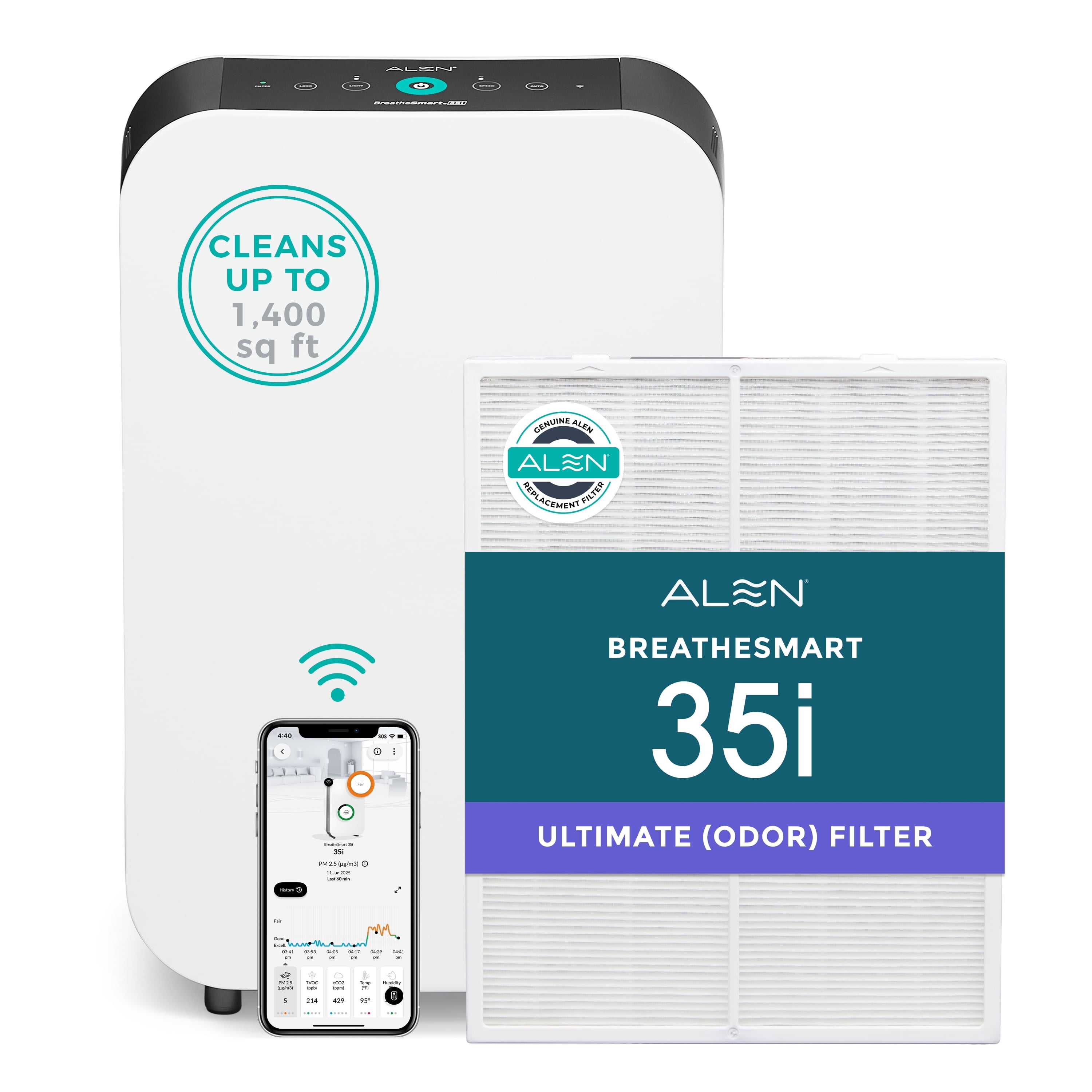 Alen BreatheSmart 35i with Odor Filter delivers powerful air ...
