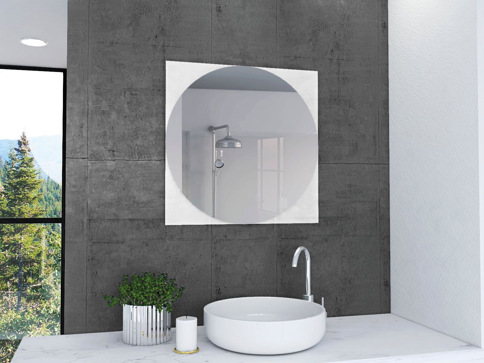 Alena Mirror-Sandblasting Borders, Square Shape Looking Glass Clear ...