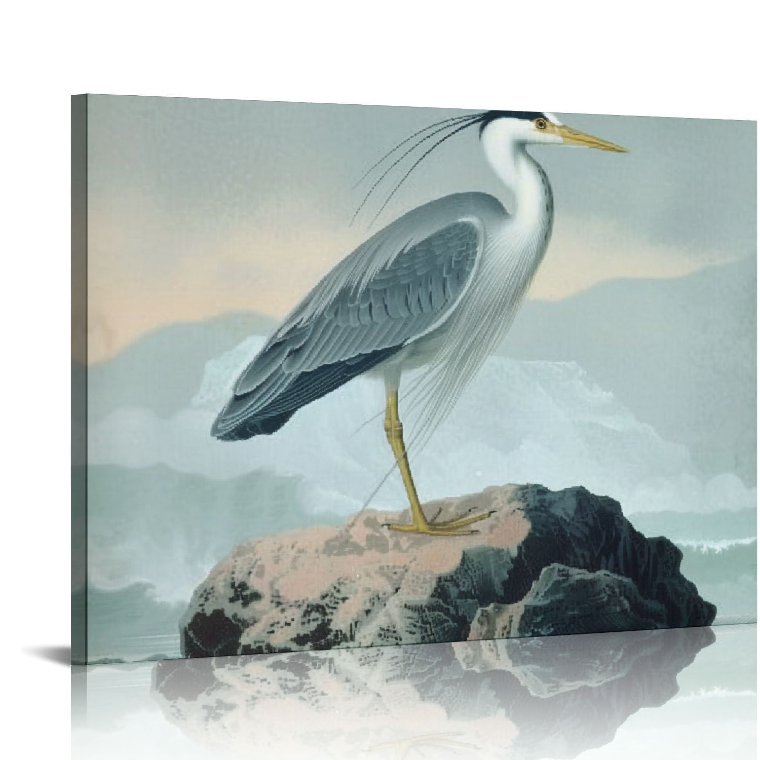 Alepadnf Bird Rock Water Wall Art Print Canvas Prints for Living Room ...
