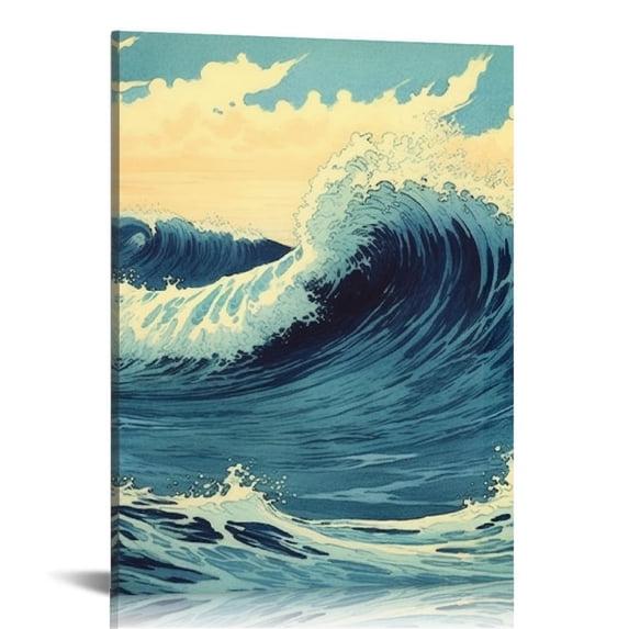 Alepadnf Birds Ocean Wave Rustic Canvas Wall Decor Art Hanging for ...