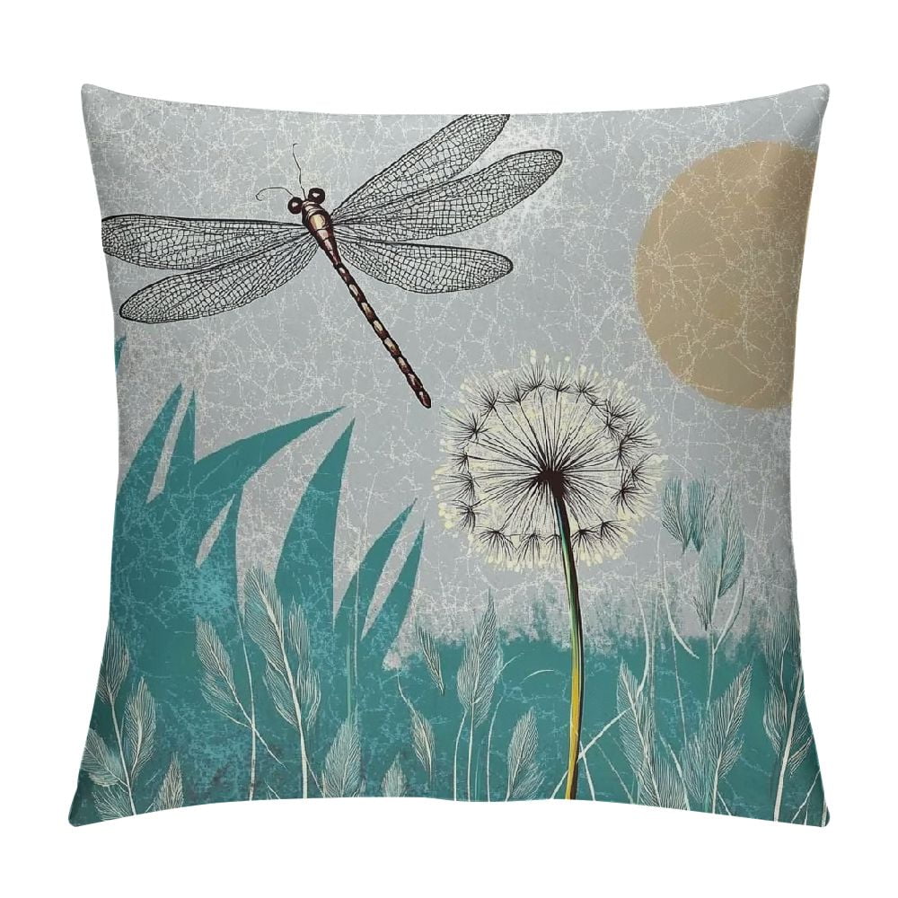 Alepadnf Dragonfly Dandelion Grass Throw Pillow Covers Cushion for ...