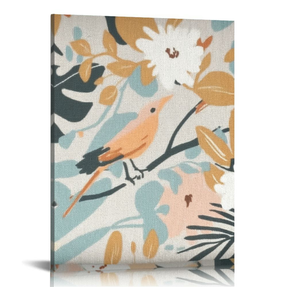 Alepadnf Floral Print Bird Wall Art Canvas Print Modern Painting for ...