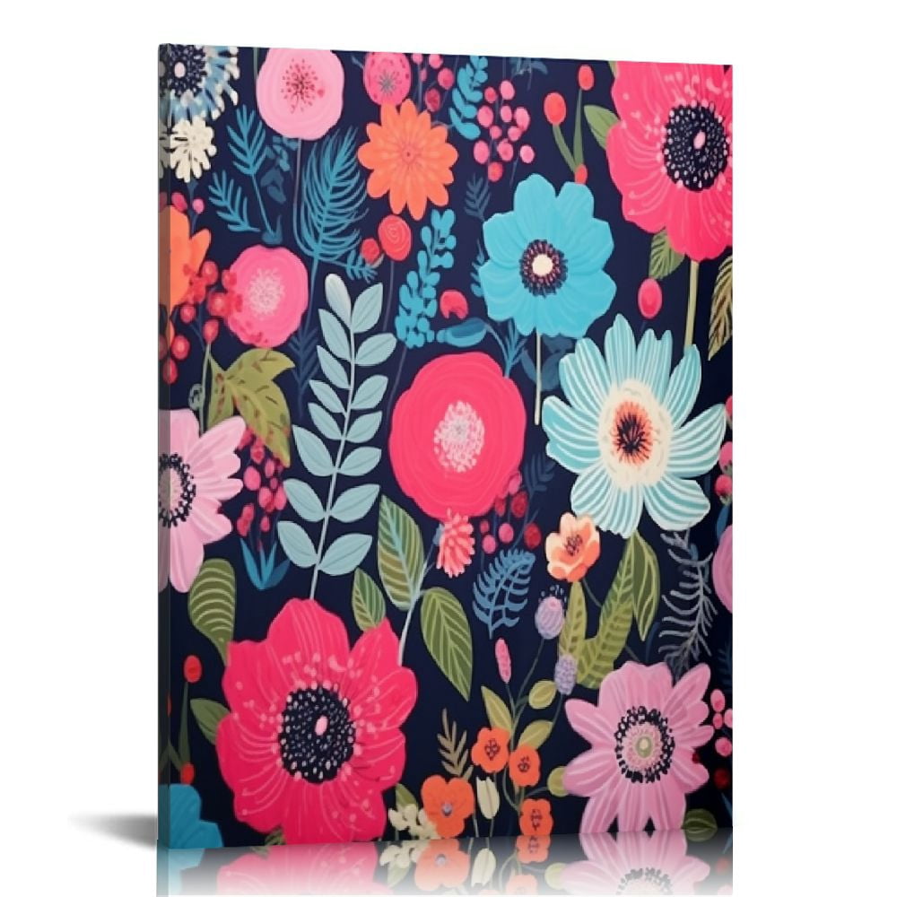 Alepadnf Flowers Ladybug Wall Art Canvas Print Modern Painting for Home ...