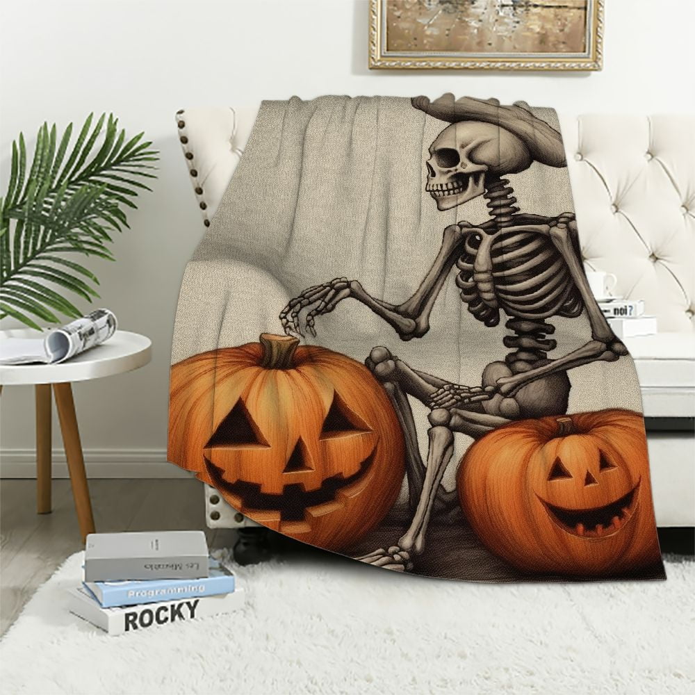 Alepadnf Halloween Soft Flannel Cozy Blankets for Bed Couch Chair Sofa ...
