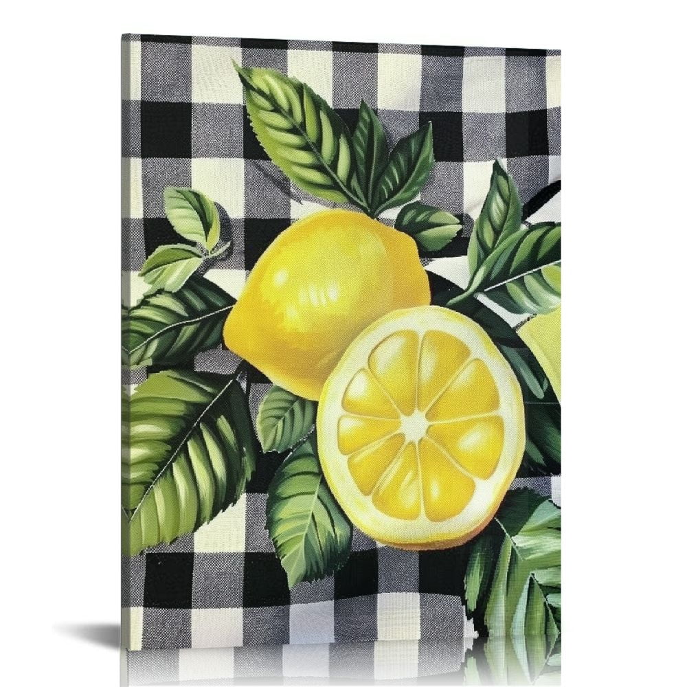 Alepadnf Lemon Leaves Wall Art Canvas Print Modern Painting for Home ...