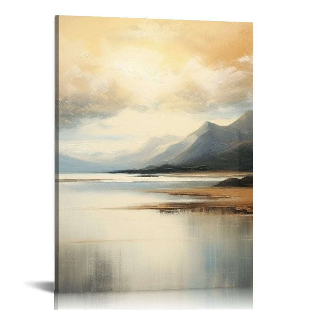Alepadnf Mountains Clouds Lake Rustic Canvas Wall Decor Art Hanging for ...