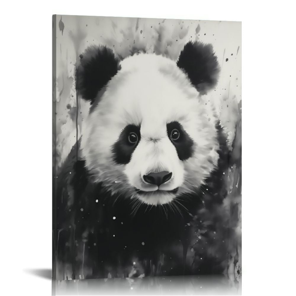 Alepadnf Panda Bear Rustic Canvas Wall Decor Art Hanging Prints Living ...
