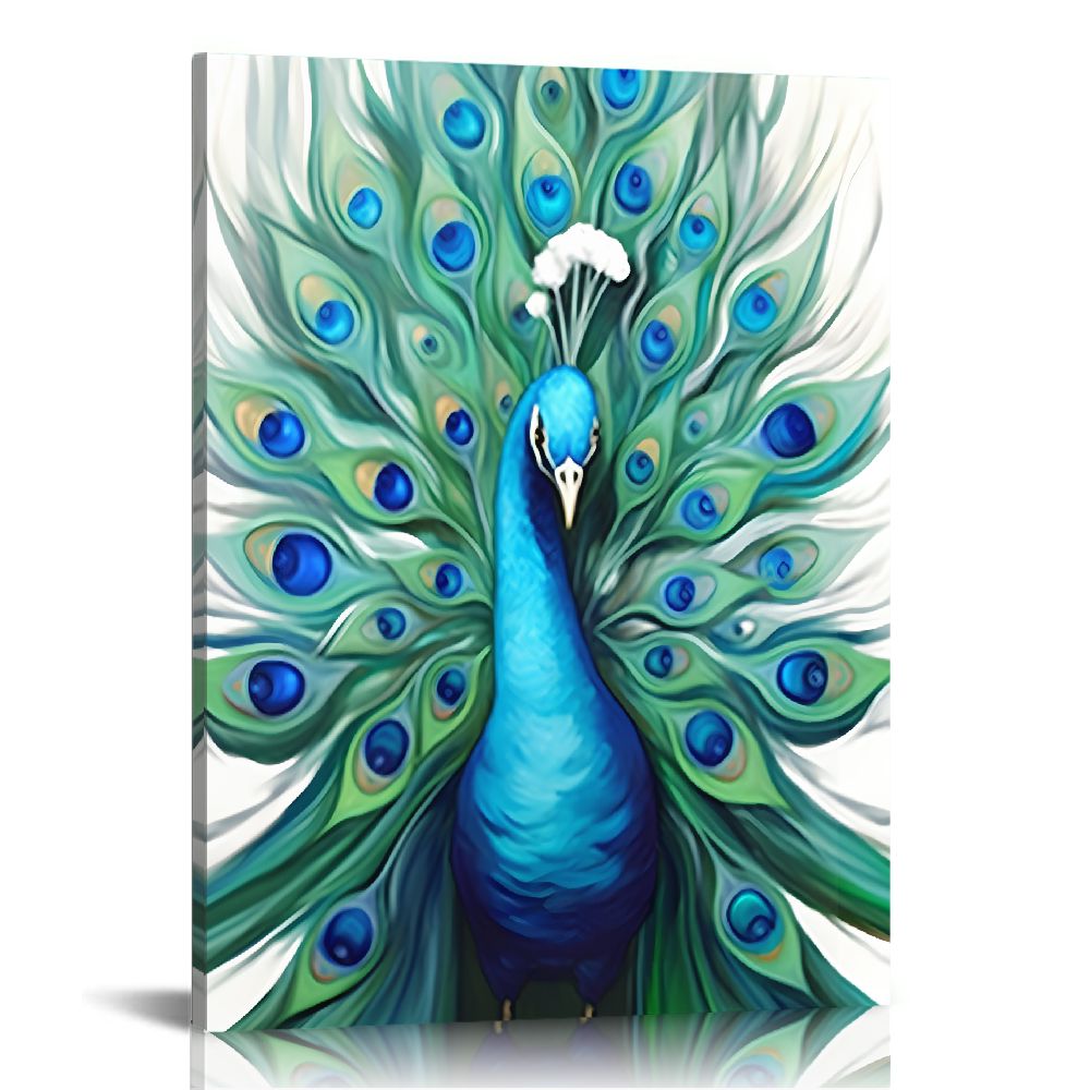 Alepadnf Peacock Canvas Wall Art Living Room Bedroom Home Office Decor ...