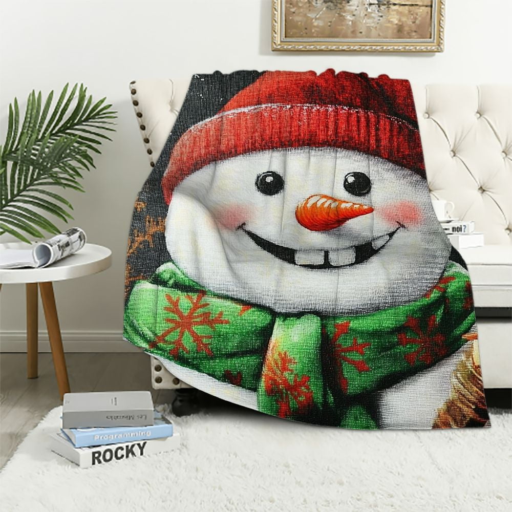 Alepadnf Snowman Flannel Throw Blankets for All Seasons, Soft Blanket ...