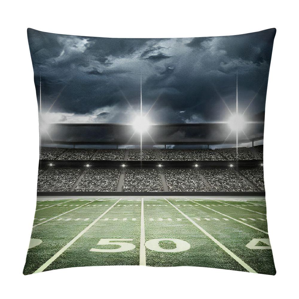 Alepadnf Soccer Ball Stadium Night Outdoor Decorative Pillow Covers ...