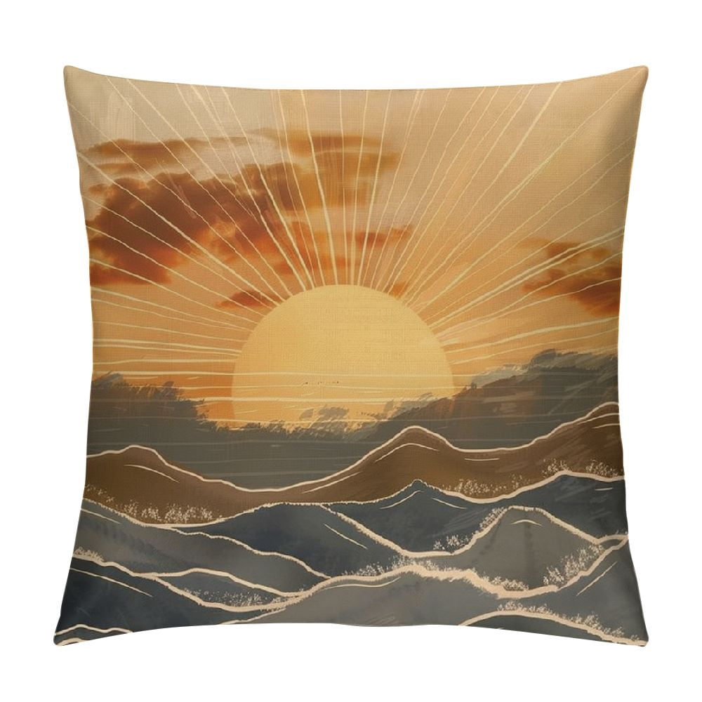 Alepadnf Sunset Waves Boat Fashion Style Breathable Short Plush Velvet ...