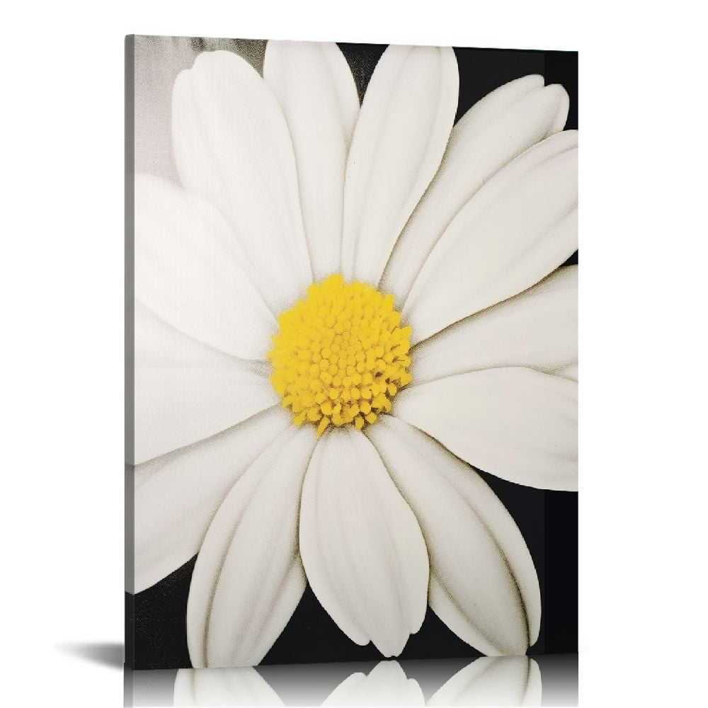 Alepadnf White Flower Wall Art Print Canvas Living Room Bedroom Home ...