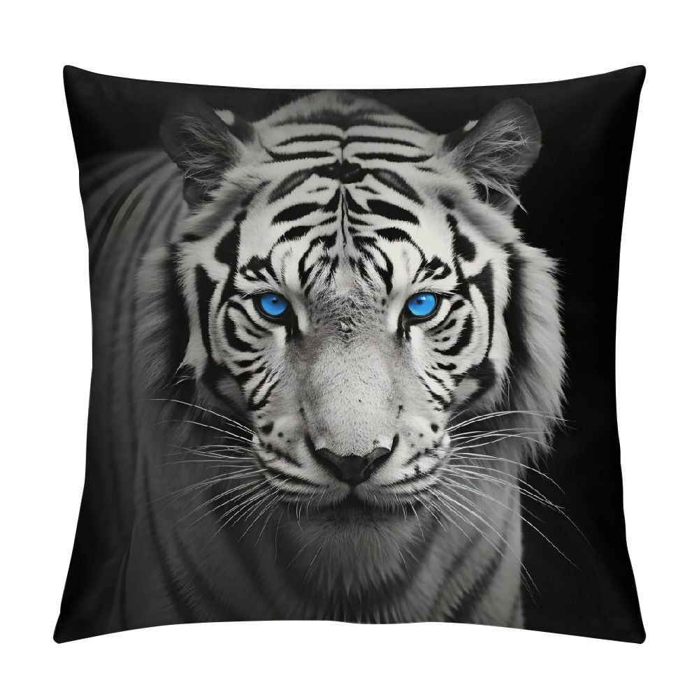 Alepadnf White Tiger Square Pillow Cover Case for Cushions Sofa Bed ...