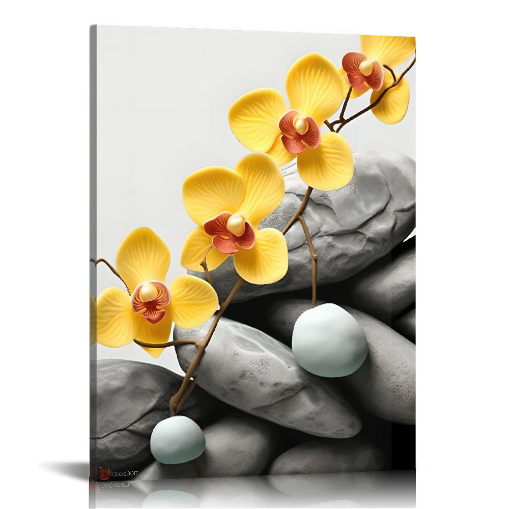 Alepadnf Yellow Flower Canvas Wall Art Modern Prints for Living Room ...