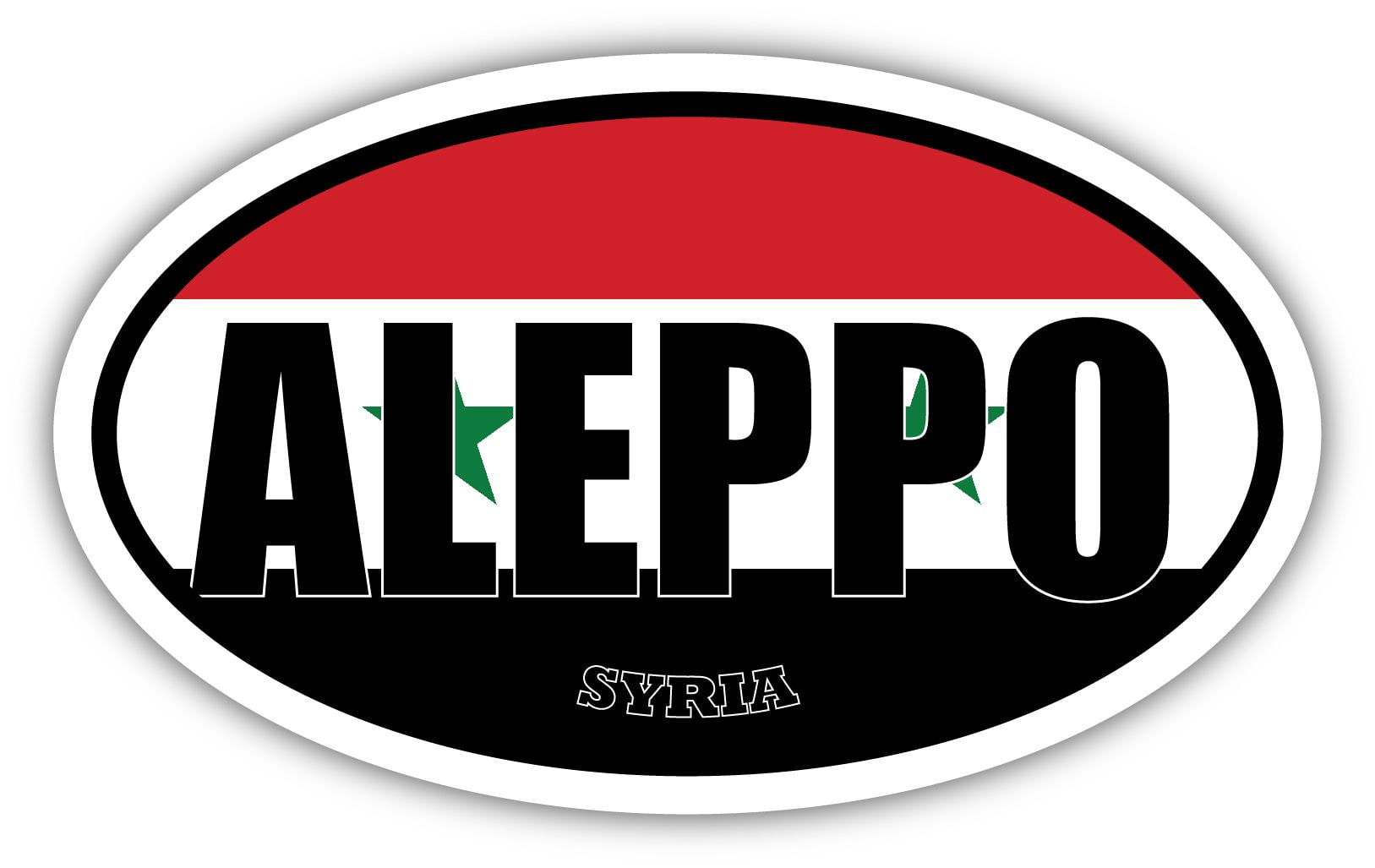 Aleppo Syria Flag Oval Decal Vinyl Bumper Sticker 3x5 inches - Walmart.com