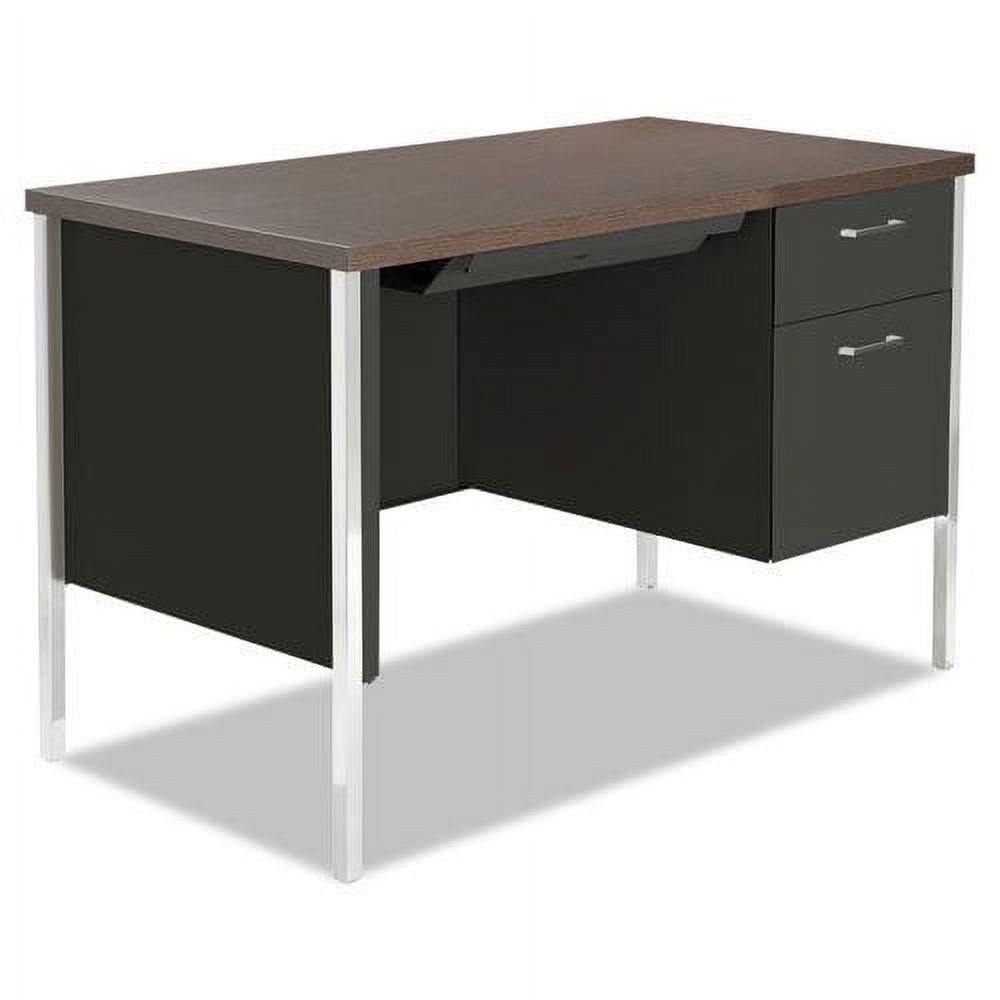 Alera Single Pedestal Steel Desk, 45.25x24x29.5in, Mocha/Dark, Home ...