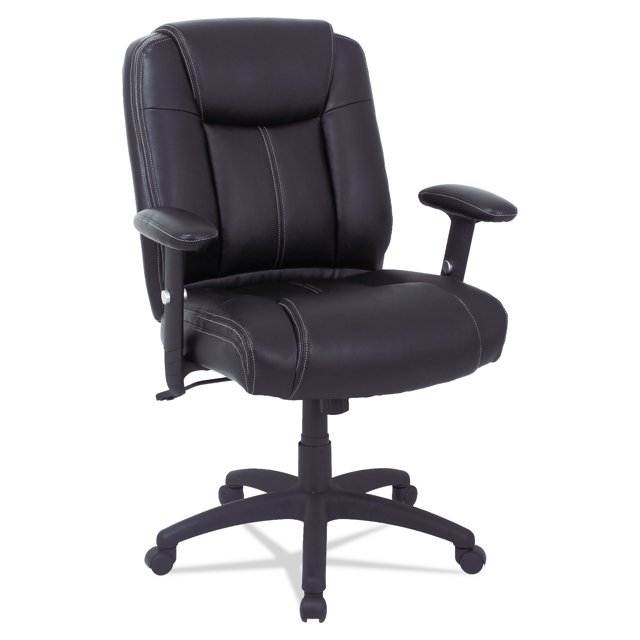 Alera CC Series Executive Mid-Back Leather Office Chair w/Adj Arms ...
