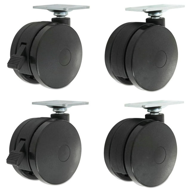 Alera Casters for Height-Adjustable Table Bases, Black, 4/Set ...