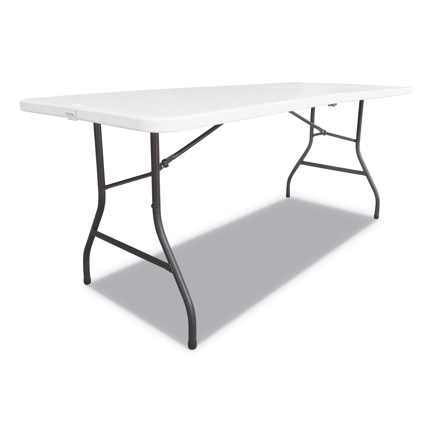Alera Fold-in-half Resin 5 Foot Folding Table, White - Walmart.com