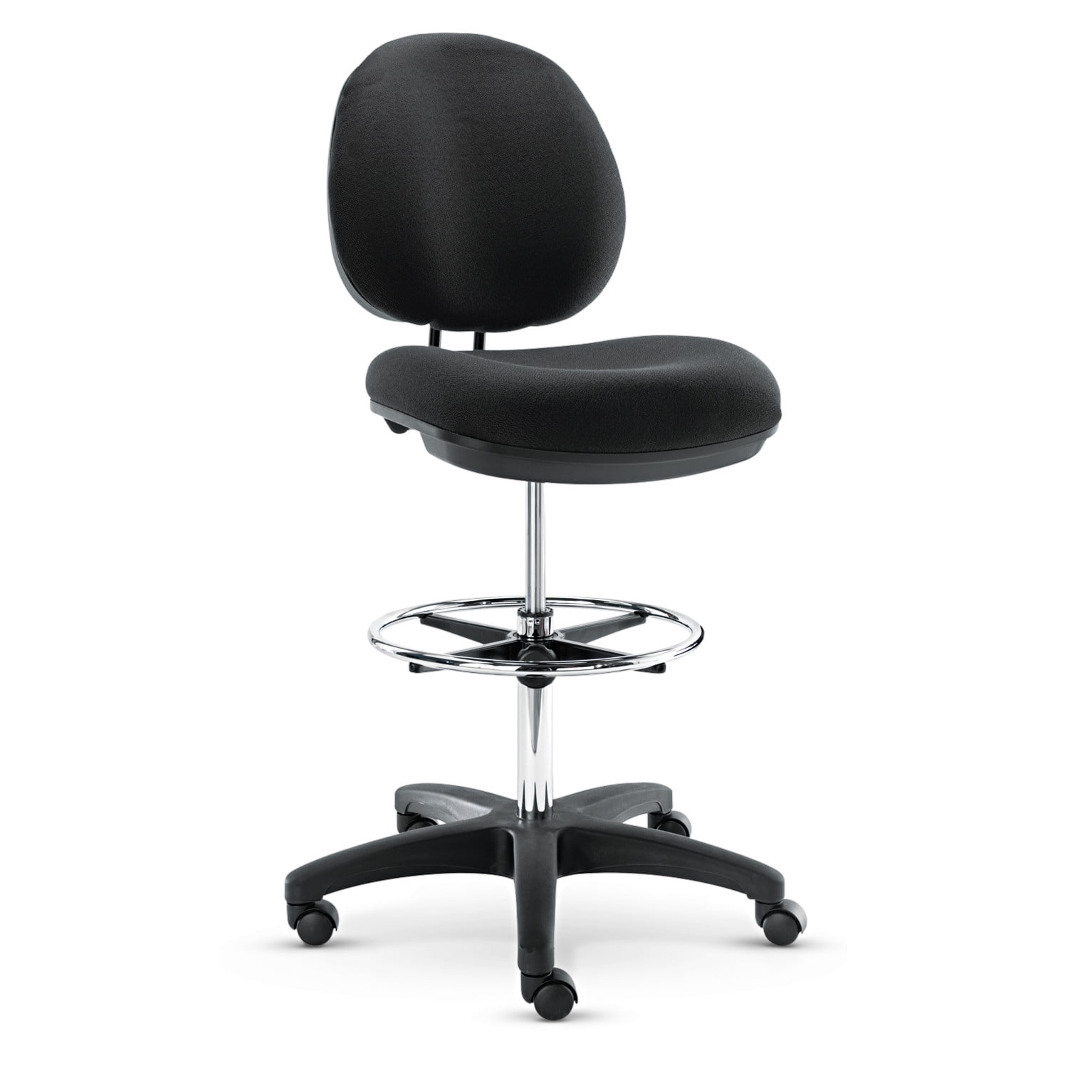 Alera Interval Series Swivel Task Stool, Supports Up to 275 lb, Black ...