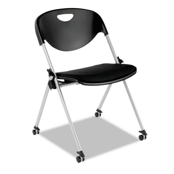 Alera Plus SL Series Nesting Stack Chair with Casters, Black, 2/Carton ...