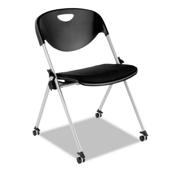 Alera Plus SL Series Nesting Stack Chair with Casters, Black, 2/Carton ...