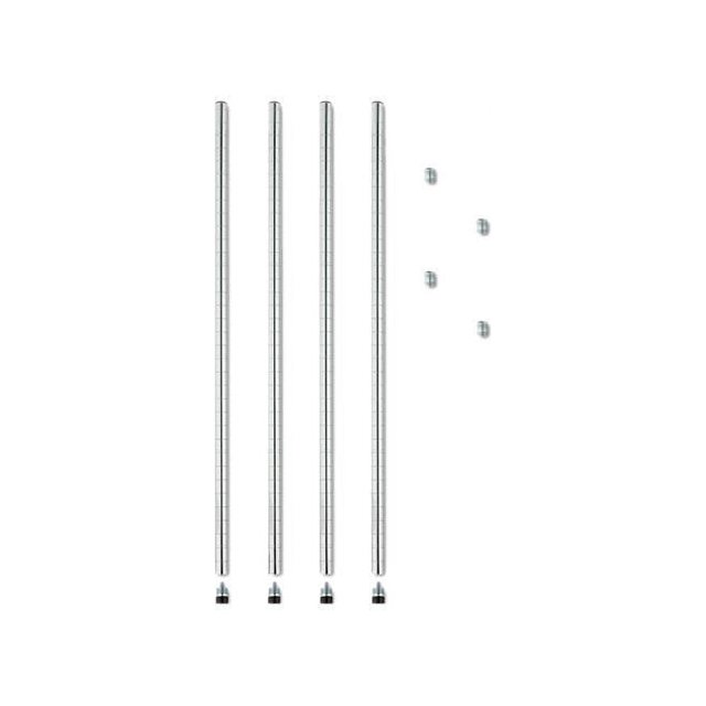 Alera SW59-PO36SR Stackable Posts For Wire Shelving, 36" High, Silver, 4/Pack - Walmart.com
