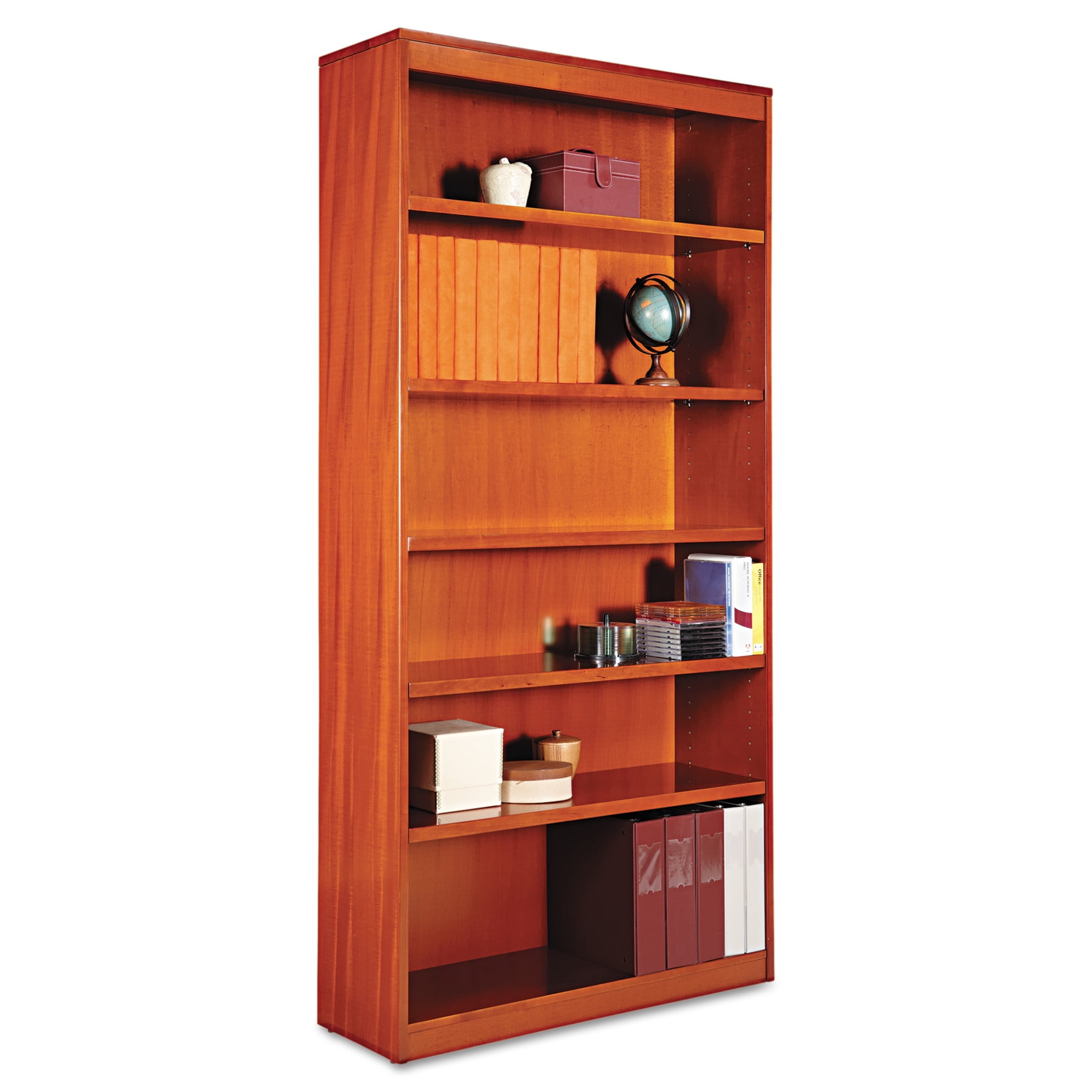 Alera Square Corner Wood Bookcase Six-Shelf 35-5/8w x 11-3/4d x 72h ...