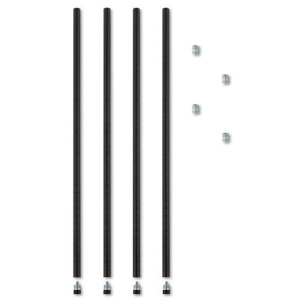 Alera Stackable Posts For Wire Shelving, 36 "High, Black, 4/Pack ...