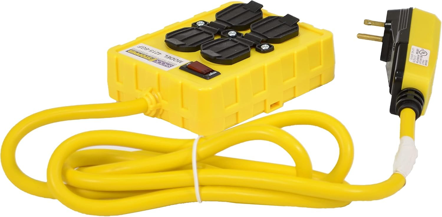 Alert 4215-6GFCI Portable Ground Fault Interrupter w/Four 15 A Circuit ...