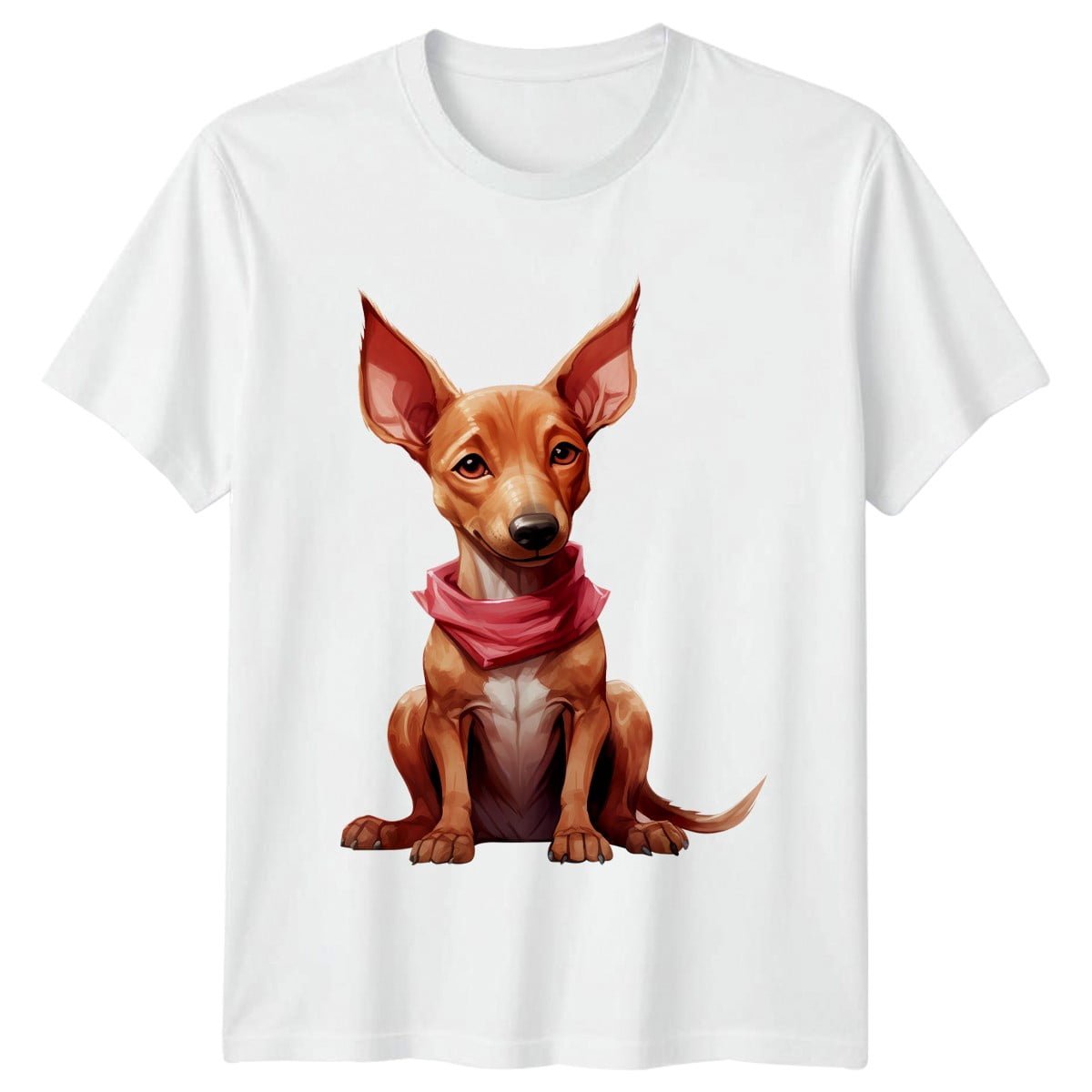 Alert Dog Canine Animals Mens T-Shirt Womens Tee Graphic Pink Bandana ...