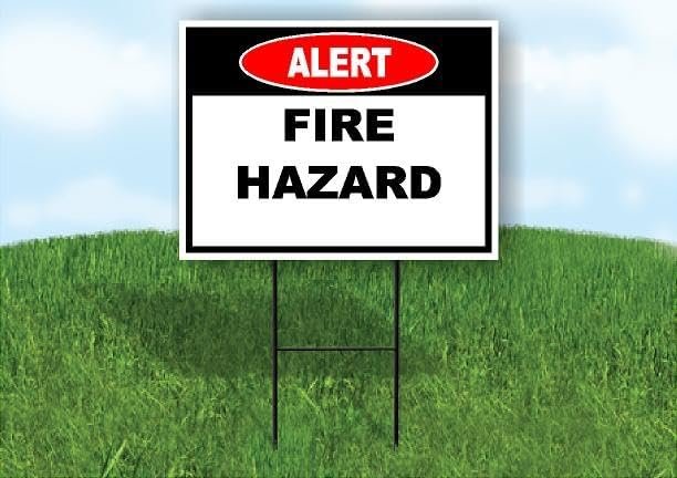 Alert Fire Hazard Single Sided 18x24 in Yard Road Sign w/Stand ...