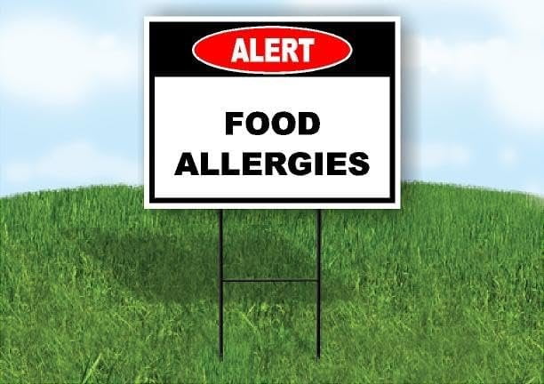 Alert Food Allergies Double Sided 18x24 in Yard Road Sign w/Stand ...