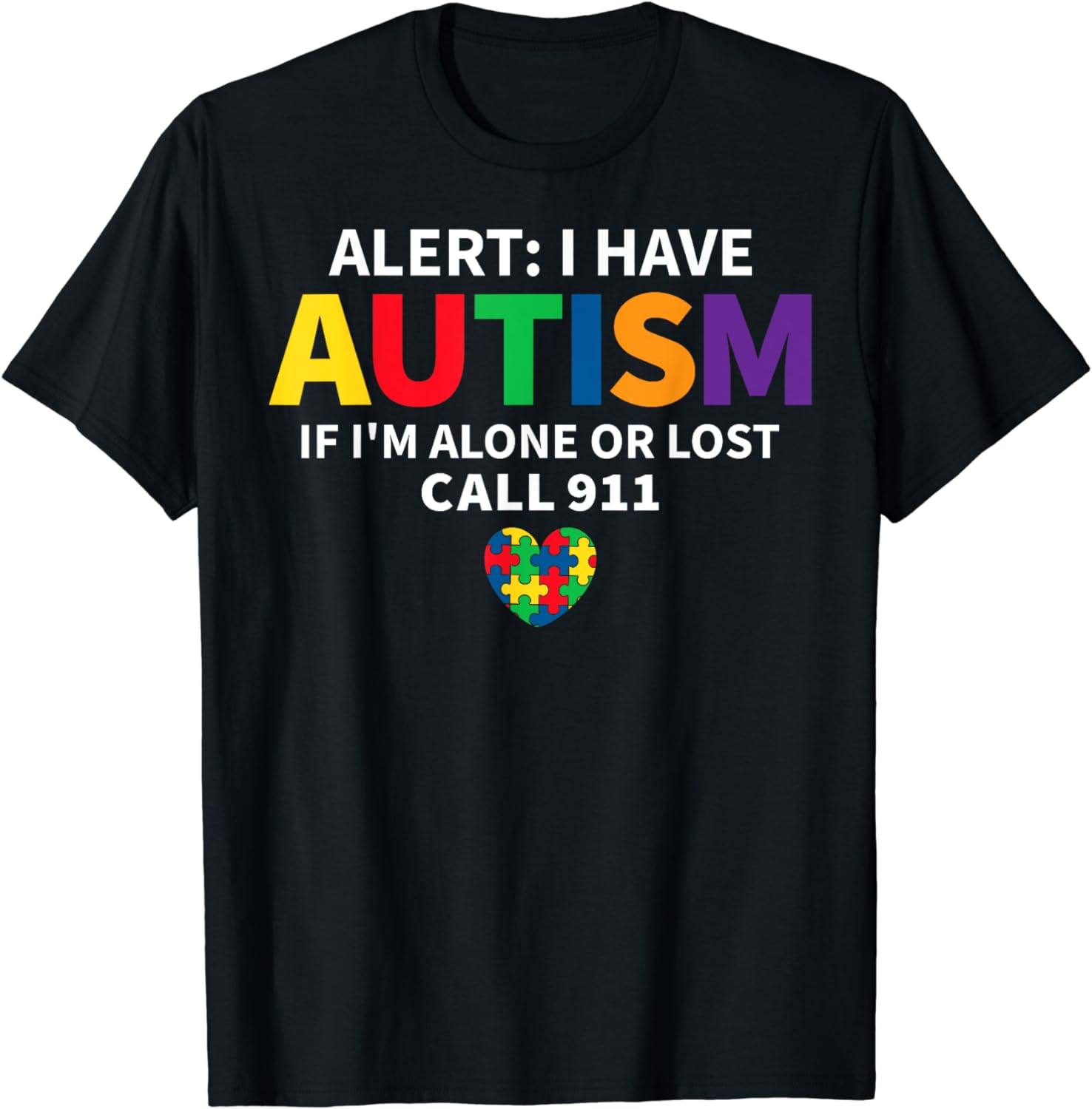 Alert I Have Autism Autism Awareness Day Kids Autistic Child T-Shirt ...