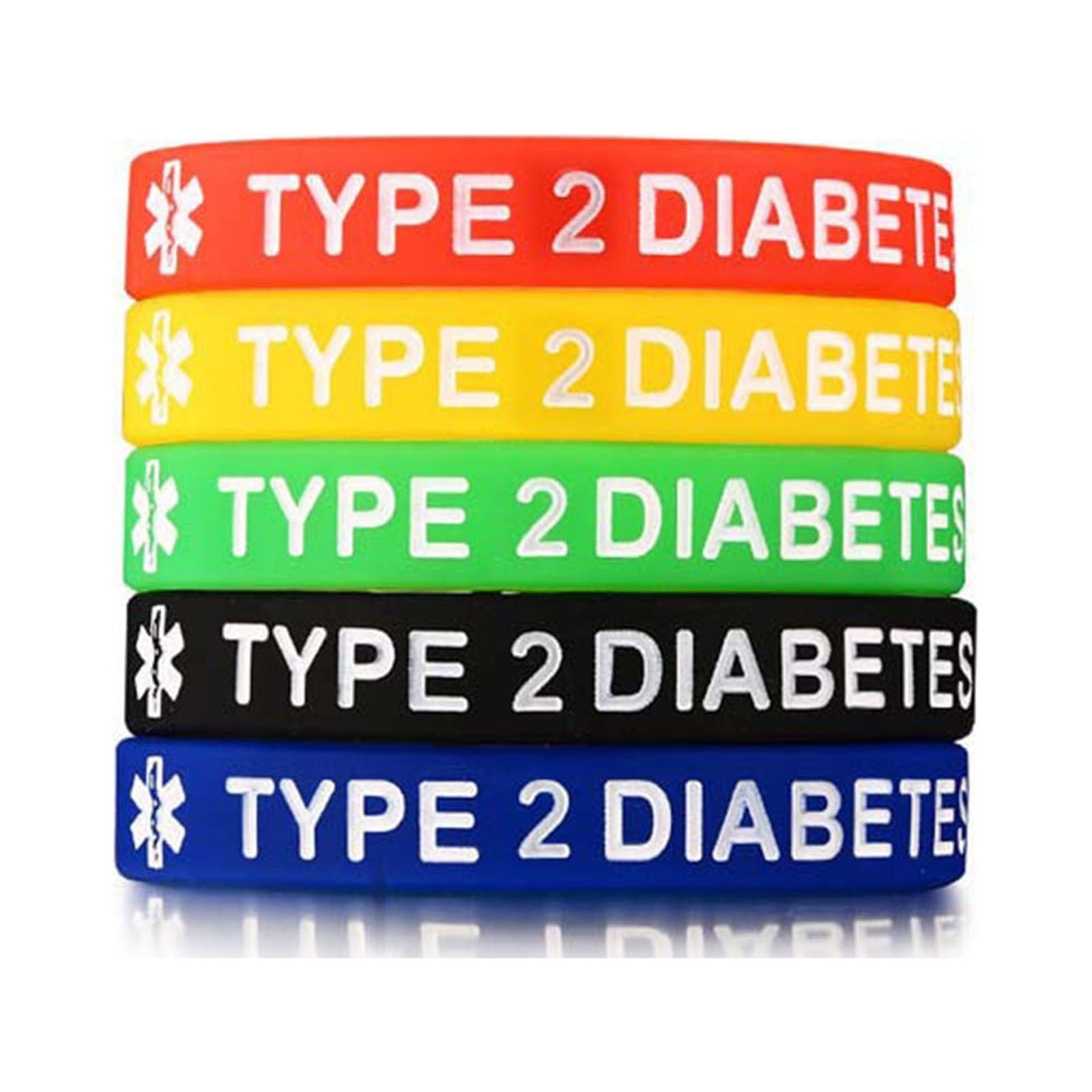 Alert ID Silicone Wristband for Men Women Unisex 5PCS/Bulk for Health ...