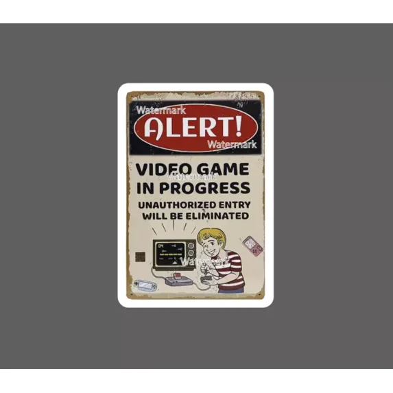Alert Sticker Video Games In Progress Retro Sticker Phone Decal Water ...