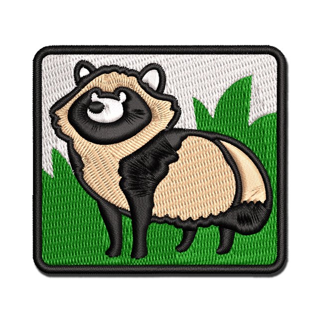 Alert Tanuki Japanese Raccoon Dog Applique Multi-Color Embroidered Hook & Loop Patch - 3 Inch ...