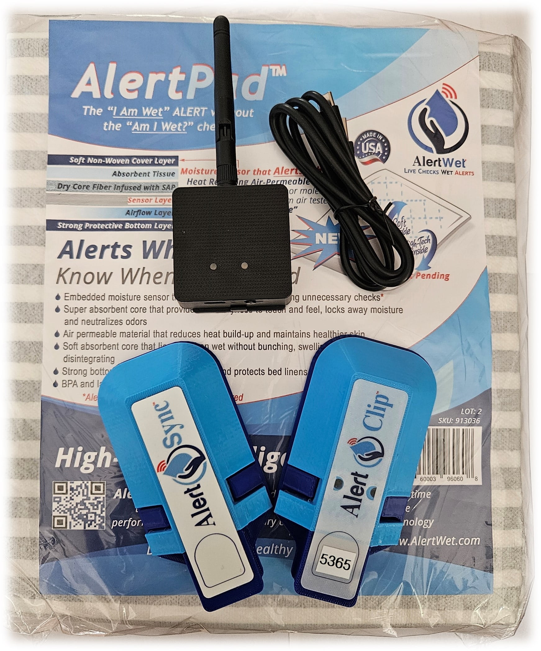 AlertWet® System Sample Kit for Live Incontinence Monitoring - Walmart.com